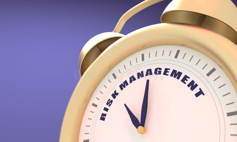 Finance Management Concept. Alarm Clock with Risk Management Text. 3D ...