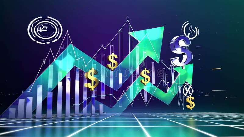 Growing Business Graph with Dollar Sign in Slow Motion Stock Video ...