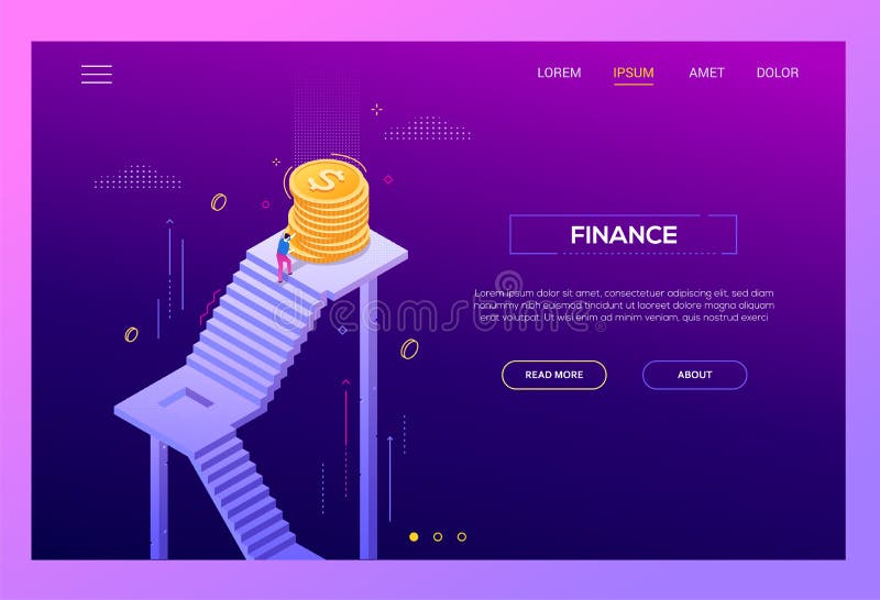 Finance - Modern Isometric Vector Landing Page Template Stock Vector ... Finance - Modern Isometric Vector Landing Page Template Stock Vector ...