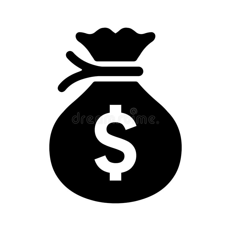 Finance, Money Bag, Fund Icon. Black Vector Graphics Stock Vector ...