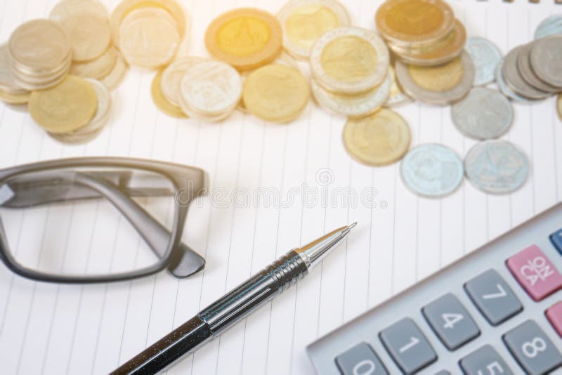 A Finance Money, Calculator Notes, Calculator Top View with Copy Stock ...