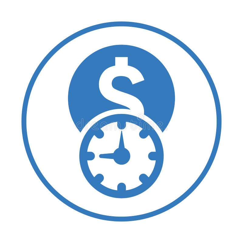 Finance, Money, Dollar, Clock Icon. Blue Color Design Stock Vector ...