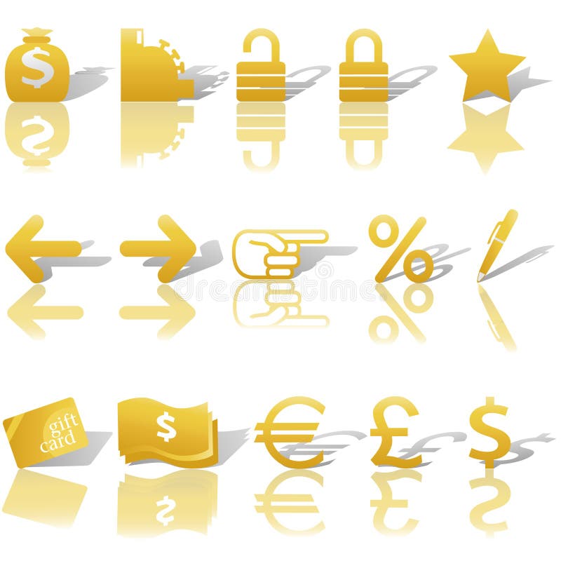 Finance Money Website Icons Set Blue Stock Vector - Illustration of ...