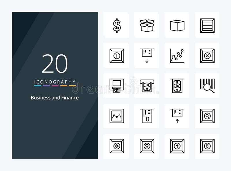 20 Finance Outline Icon for Presentation Stock Vector - Illustration of ...