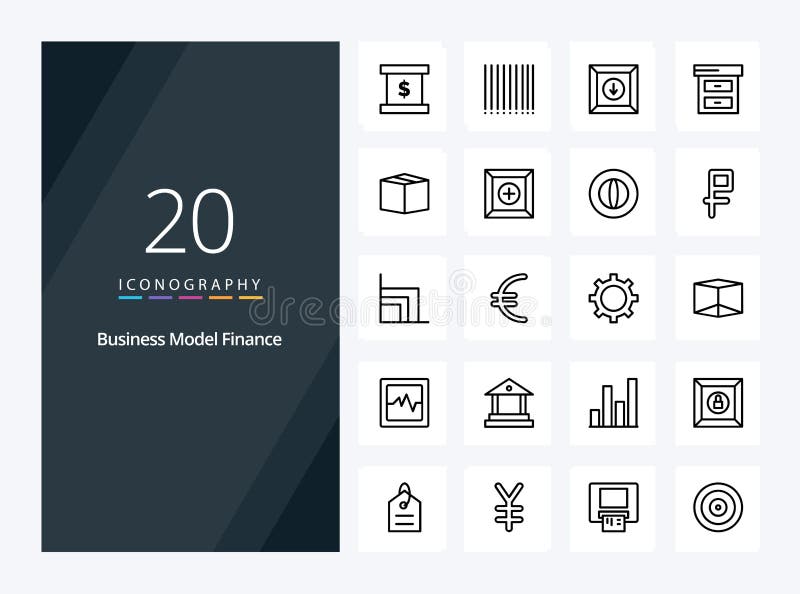 20 Finance Outline Icon for Presentation Stock Vector - Illustration of ...
