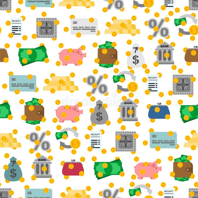 Finance Pattern Seamless. Sign for Banking Background Stock Vector ...