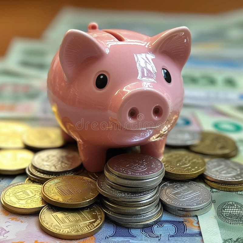 Finance Piggy Pink Pig Coin Stock Photo - Image of accumulation ...