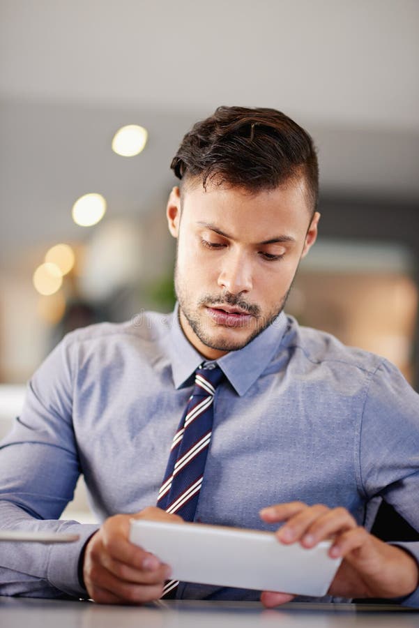 Finance, Problem Solving and Tablet with Business Man in Office for ...