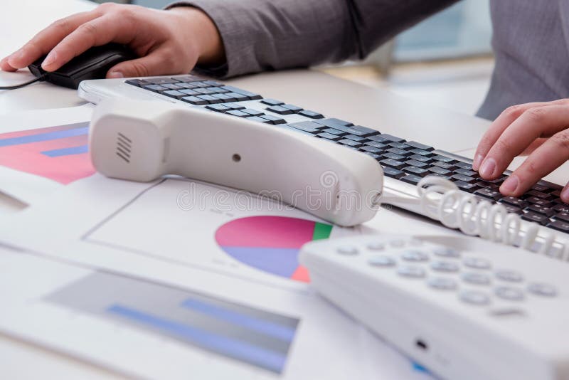 The Finance Professional Working on Keyboard with Reports Stock Photo ...