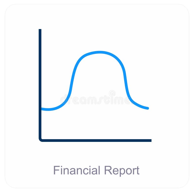 Finance Report and Bar Chart Icon Concept Stock Illustration ...