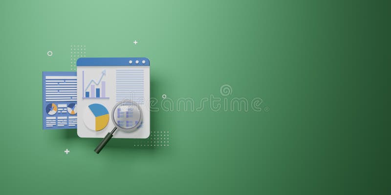 Finance Report Post Design with 3D Business Illustration Stock ...