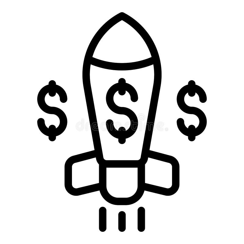 Finance Rocket Icon Outline Vector. Business Idea Stock Illustration ...