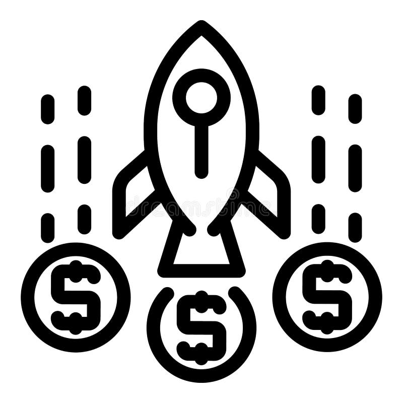Finance Rocket Idea Icon, Outline Style Stock Vector - Illustration of ...