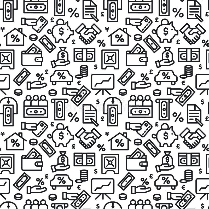 Finance seamless pattern stock vector. Illustration of collection ...