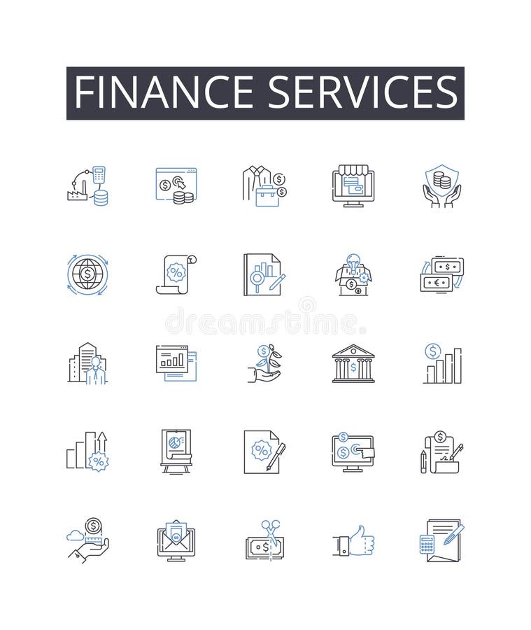 Finance Services Line Icons Collection. Animation, Augmented Reality ...