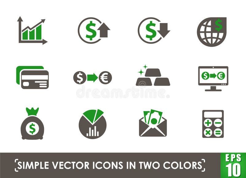 Finance Simple Vector Icons Stock Vector - Illustration of computer ...