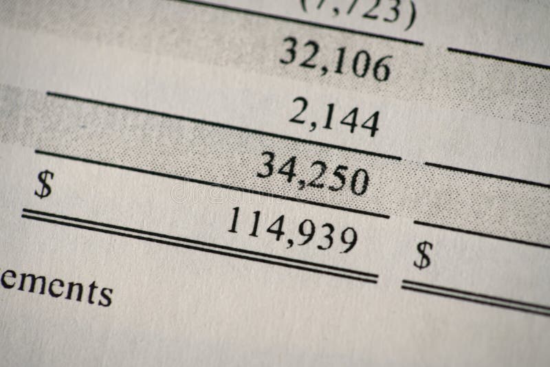 Finance Statement Report of Company Stock Photo - Image of finance ...