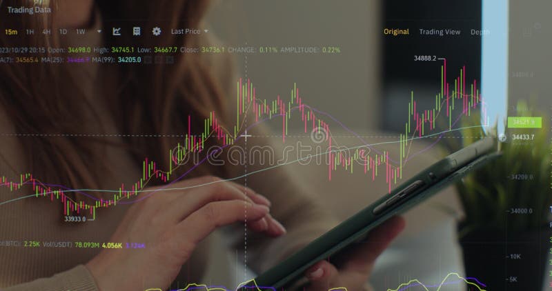 Finance Stock Exchange Index Trading Graph Chart Global Market. Digital ...