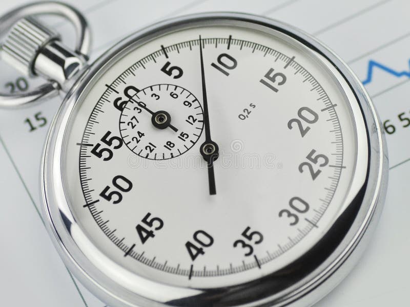Silver Stopwatch on Document with Statistic - Stock Image - Image of ...