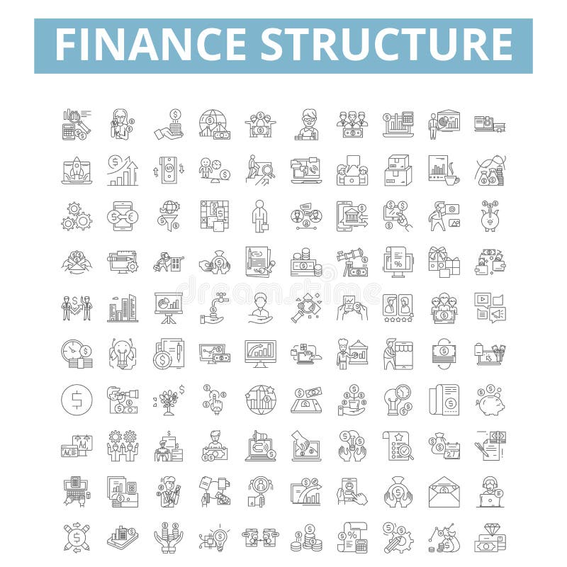 Finance Structure Icons, Line Symbols, Web Signs, Vector Set, Isolated ...