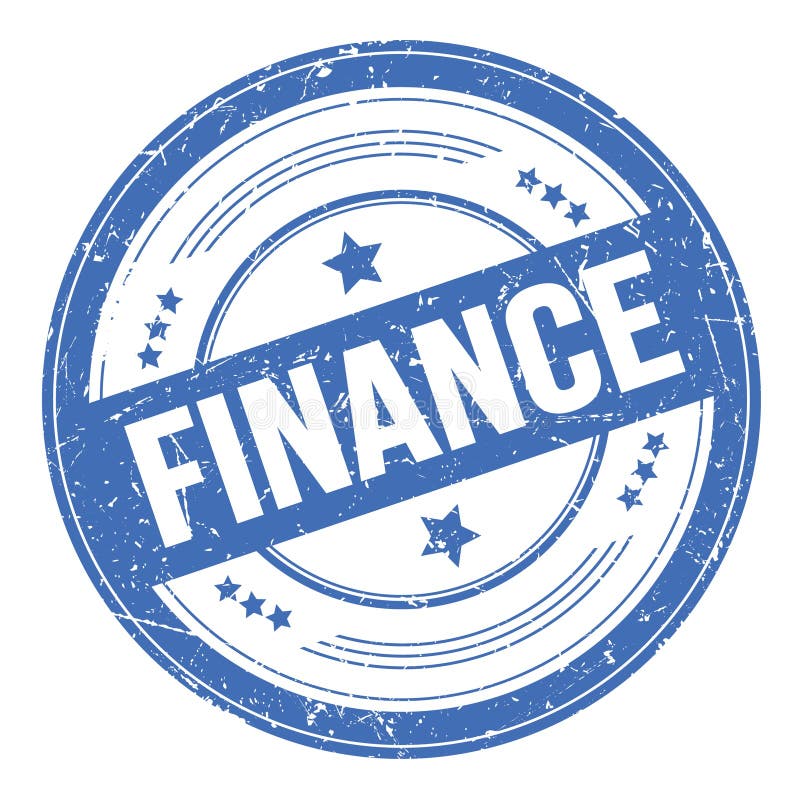FINANCE Text on Blue Round Grungy Stamp Stock Illustration ...