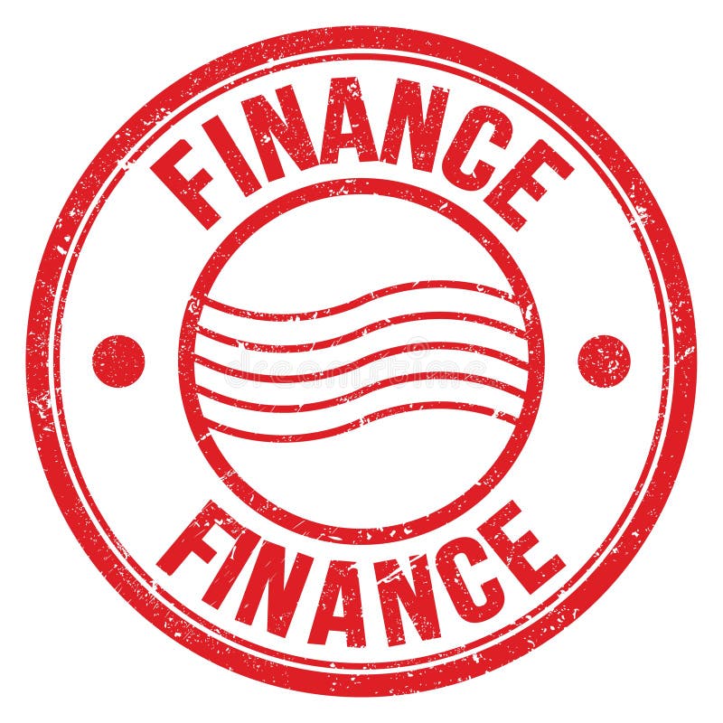 FINANCE Text Written on Red Round Postal Stamp Sign Stock Illustration ...