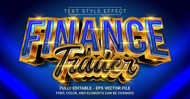 Finance Trader Text Style Effect. Editable Graphic Text Template Stock ...