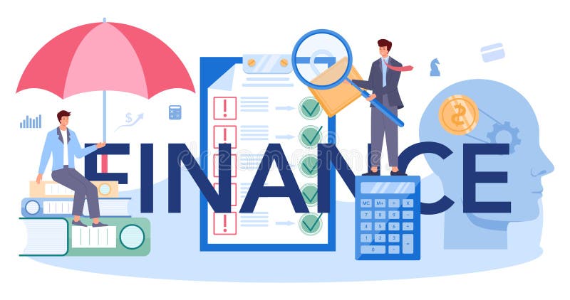 Finance Typographic Header Concept. Business Character Making Stock ...