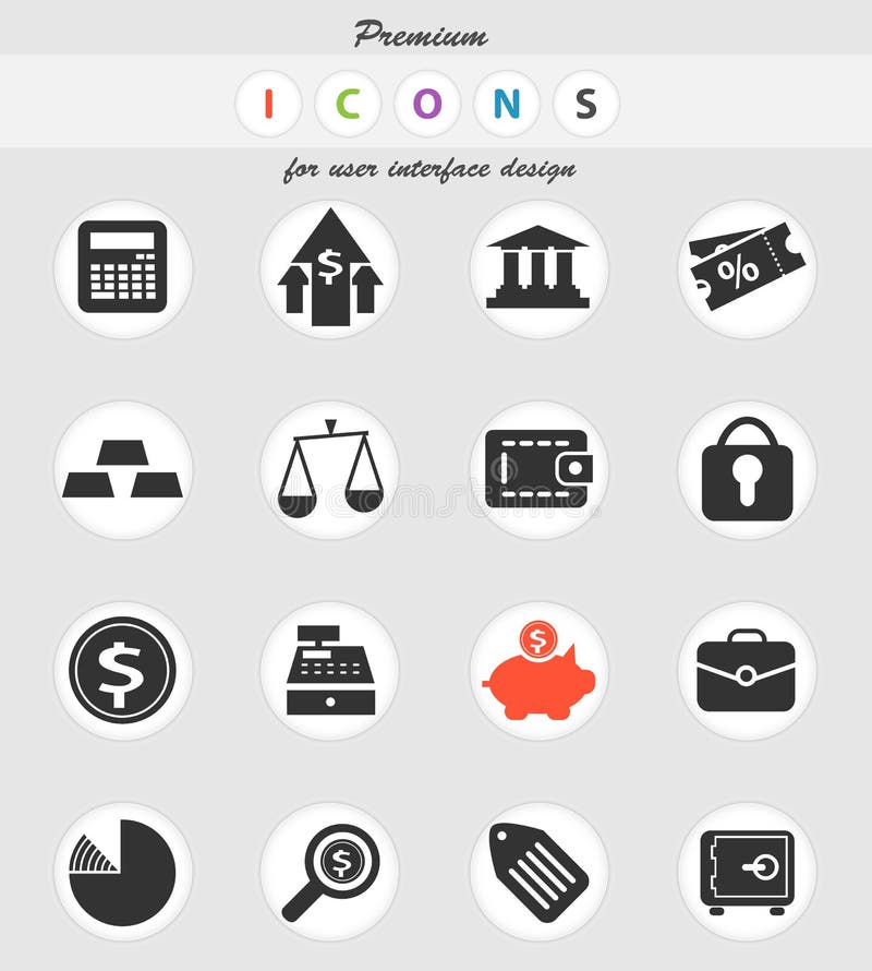 Finance icon set stock vector. Illustration of calculator - 122792893