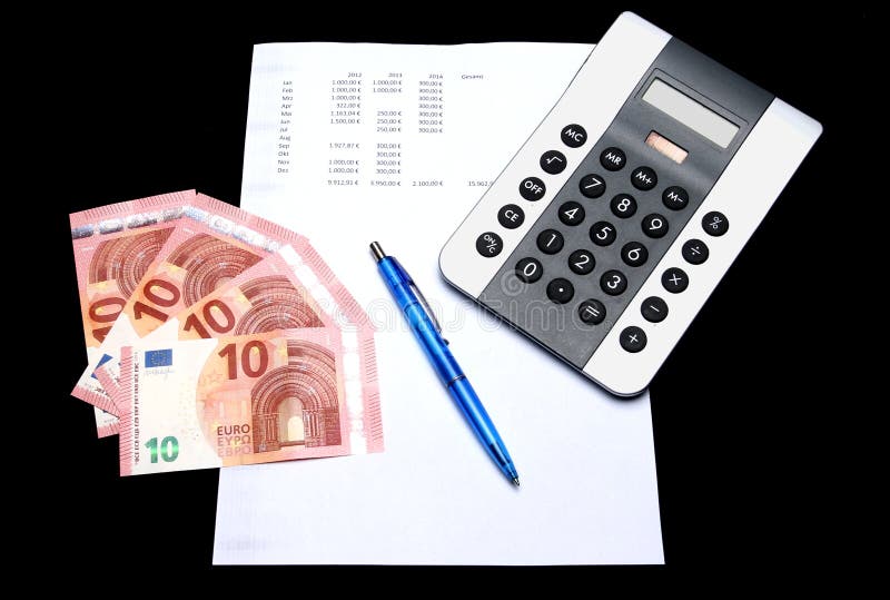 Bilan financier image stock. Image du plan, calculatrice - 40673909