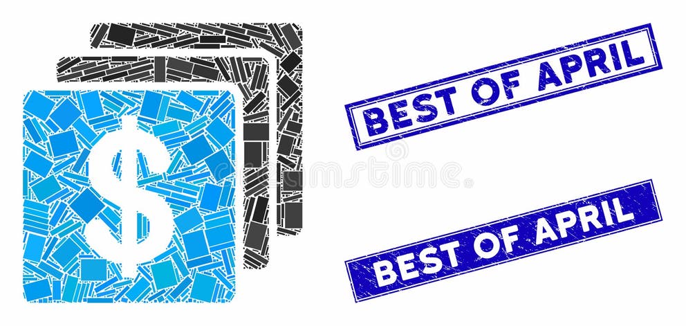 Finances Mosaic and Distress Rectangle Best of April Seals Stock ...