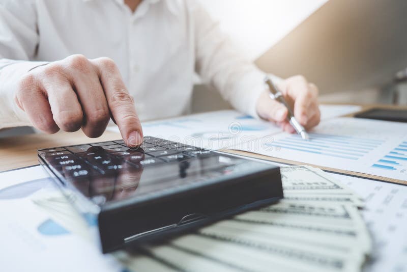 Finances Saving Banking Concept, Man Accountant Calculations Inc Stock ...