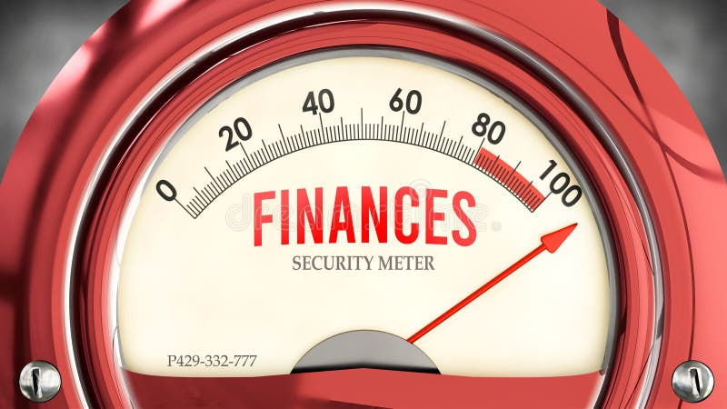 Finances and Security Meter that is Hitting a Full Scale, Showing a ...