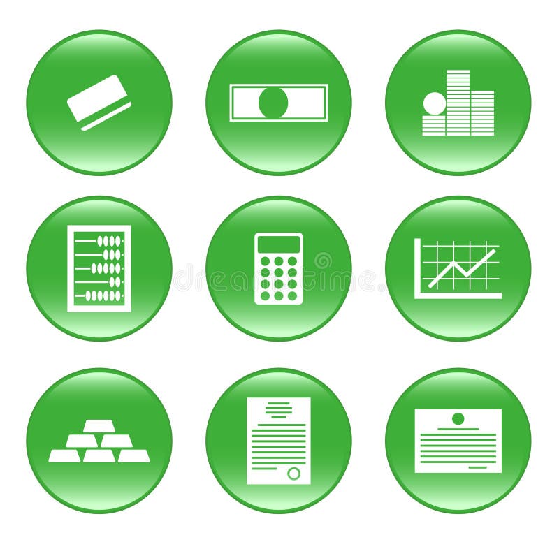 Finance Web Icons Set 2, Green Grey Solid Icons Stock Vector ...