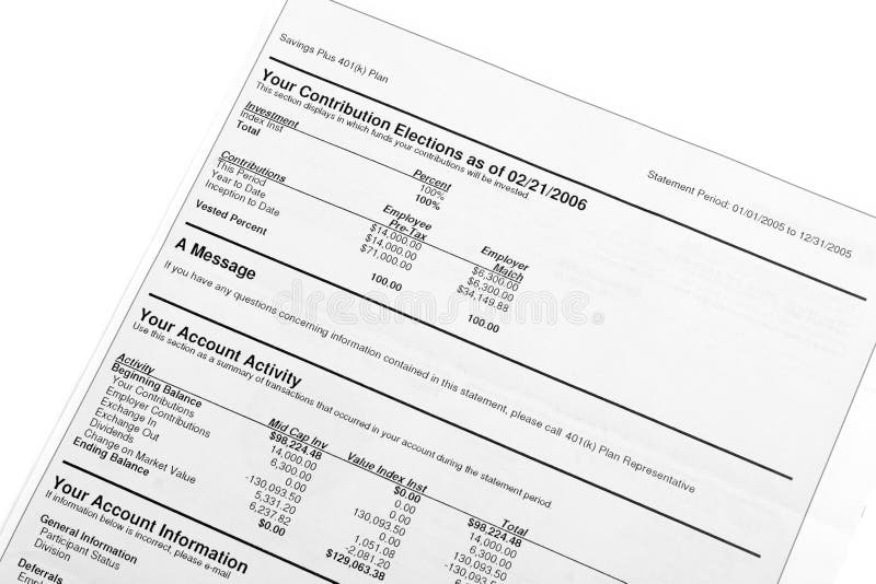 Financial Account Statement Stock Photo - Image of assets, financial ...