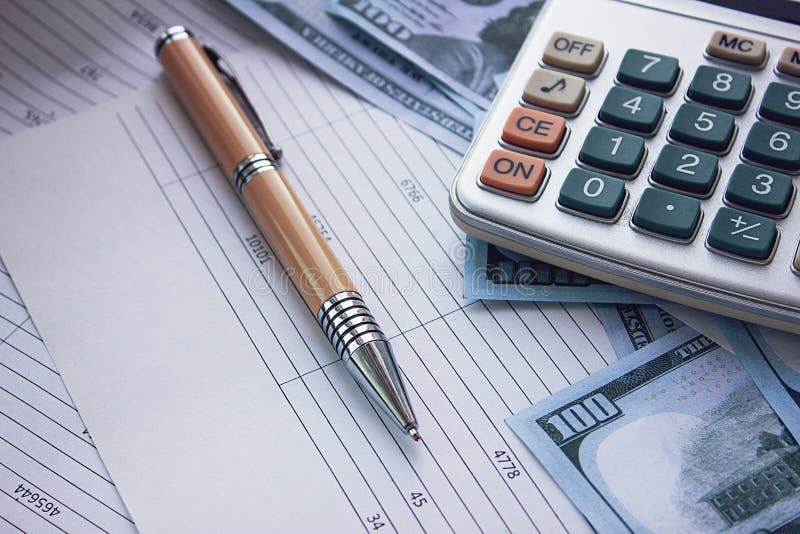 Financial Accounting with Paper Reports Stock Image - Image of ...