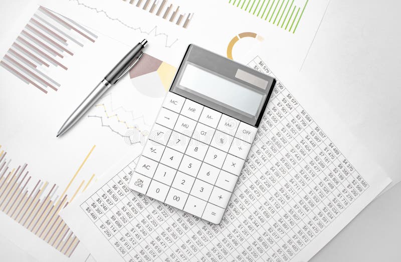 Financial Accounting. White Calculator and Financial Documentation on ...