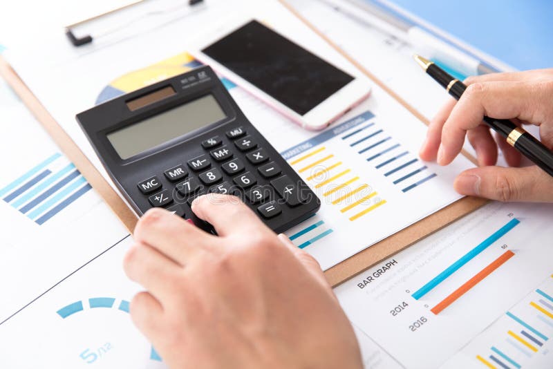 Financial Accounting at Work Indoors Stock Photo - Image of ballpoint ...