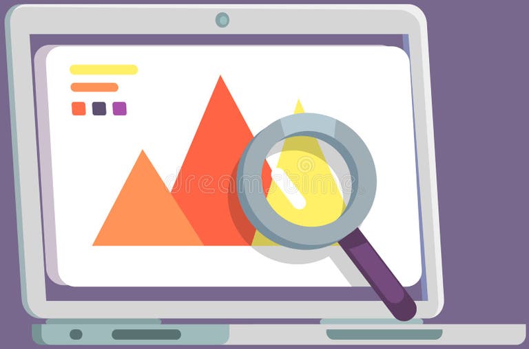 Financial Accounting Work With Statistic App With Computer Business Process Diagram And