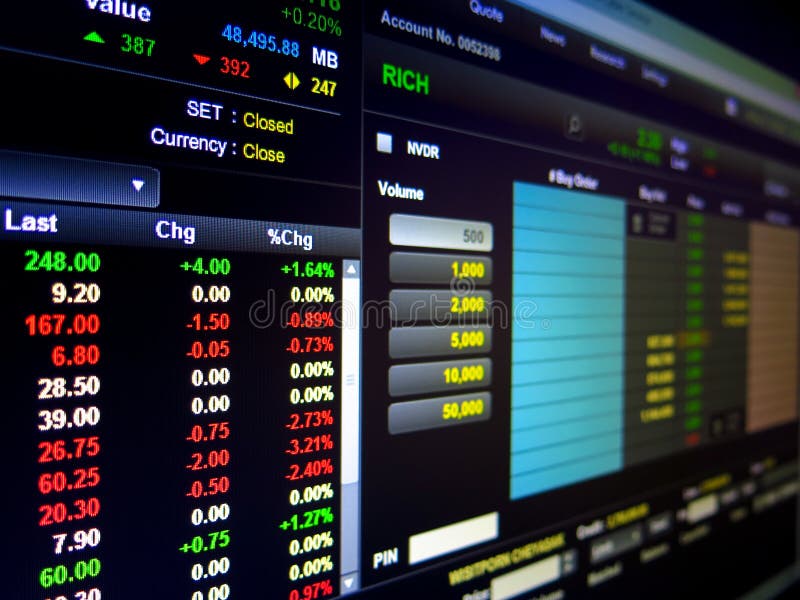 Financial Activities on a Computer Stock Image - Image of bank ...