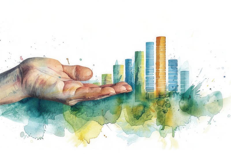 Financial Advisor Explaining ROI with Watercolor Visuals, Investment ...