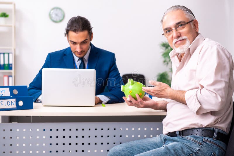 Financial Advisor Giving Retirement Advice To Old Man Stock Image ...