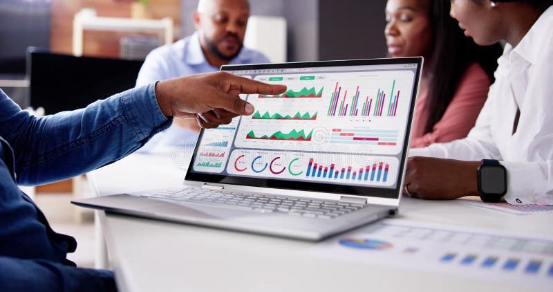 Financial Advisor Group Meeting Examining Analytics Stock Photo - Image ...