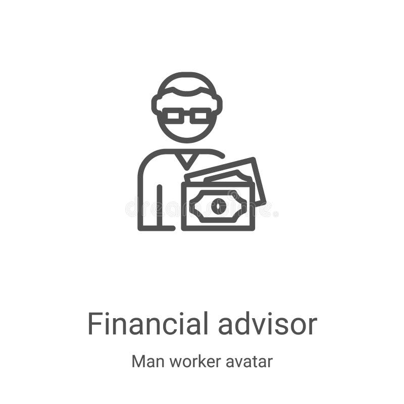 Financial Advisor Icon Vector from Man Worker Avatar Collection. Thin ...