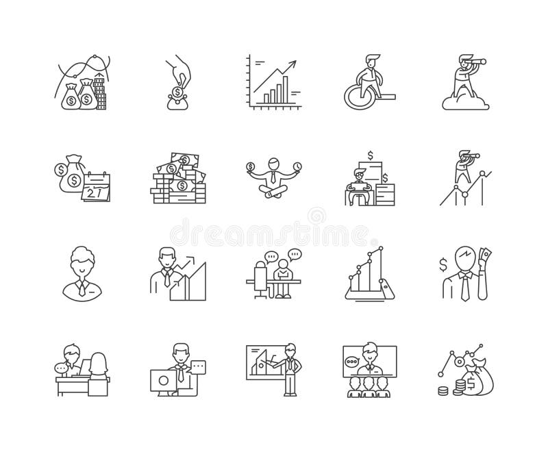 Financial Advisor Line Icons, Signs, Vector Set, Outline Illustration ...