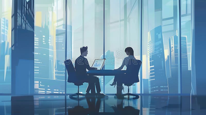 Financial Advisor Meeting with Client in Modern Office Stock ...