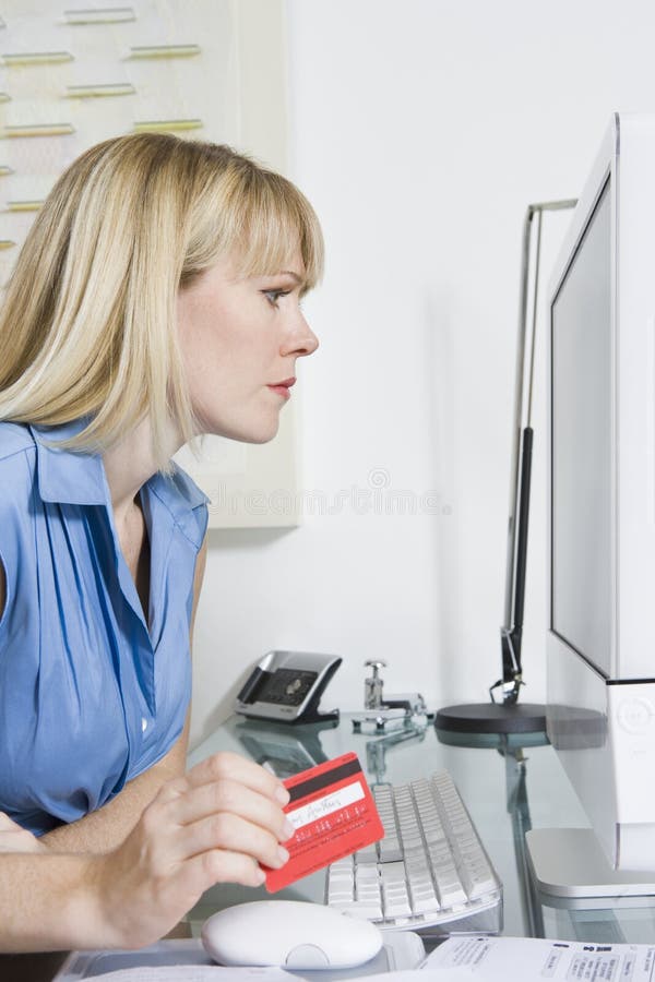 Financial Advisor Using Computer Stock Image - Image of finance ...