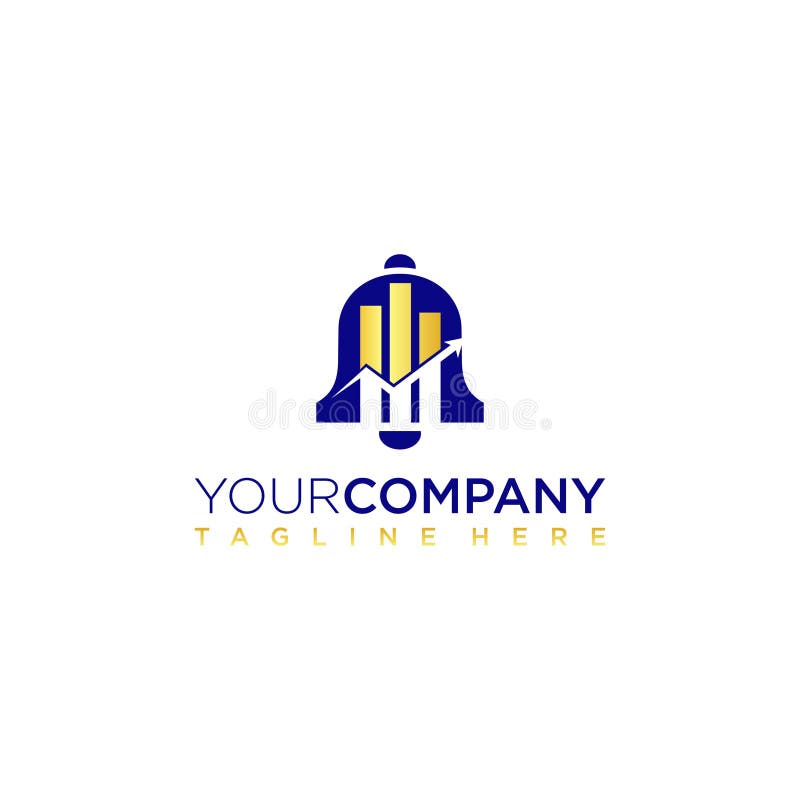 Financial Advisors Logo Design Template with Abstract Bell and Diagram ...