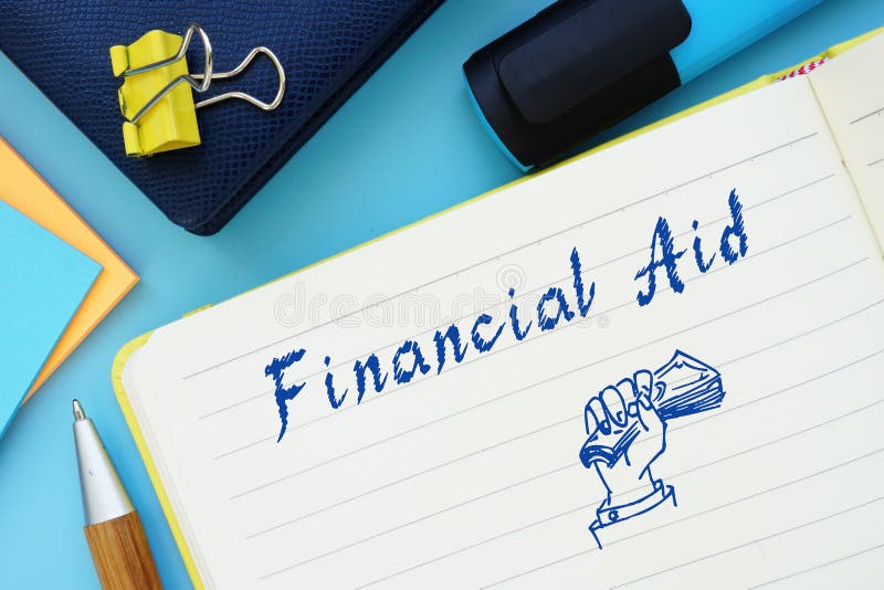 Financial Aid Phrase on the Piece of Paper Stock Photo - Image of ...