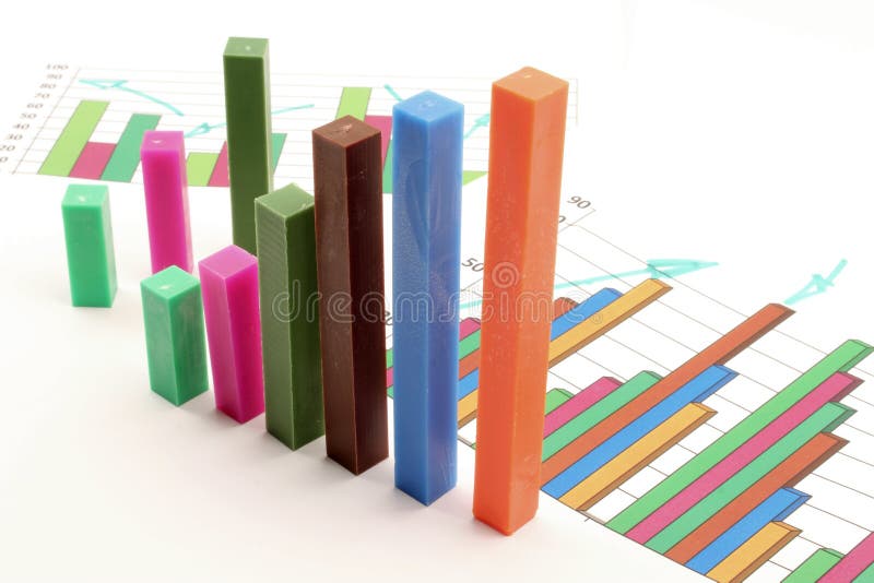 Colorful Wooden Toy Block Financial Bar Chart Graph with Upward Trend ...